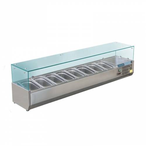 SALADETTE RÉFRIGÉRÉE PRO 8X GN 1/3 | INOX - 180 CM - 150 W
